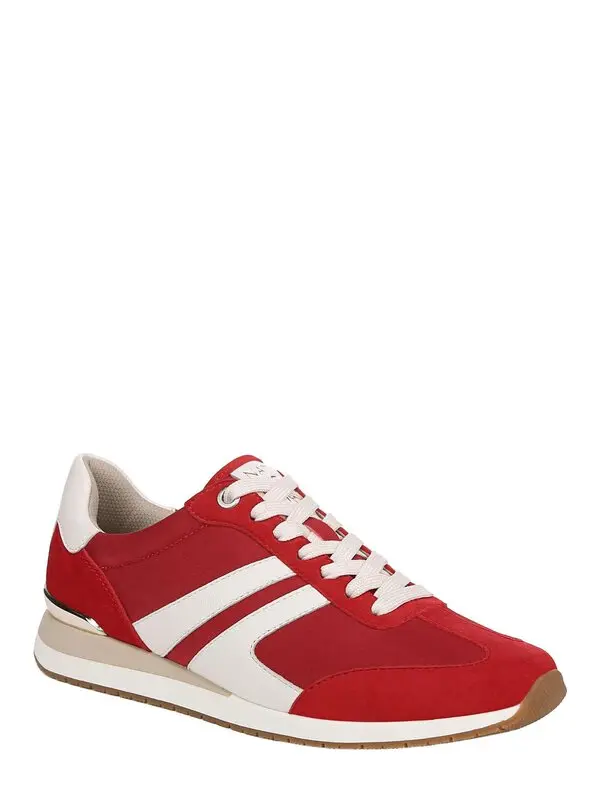 Naturalizer Lorena Lace Up Sneakers - Crimson Red/ Warm White