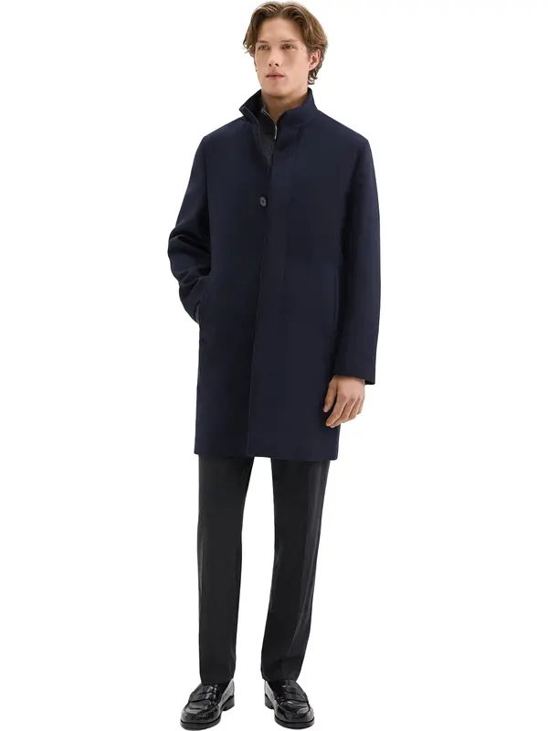 Theory Belvin Wool-blend Melton Coat - Eclipse