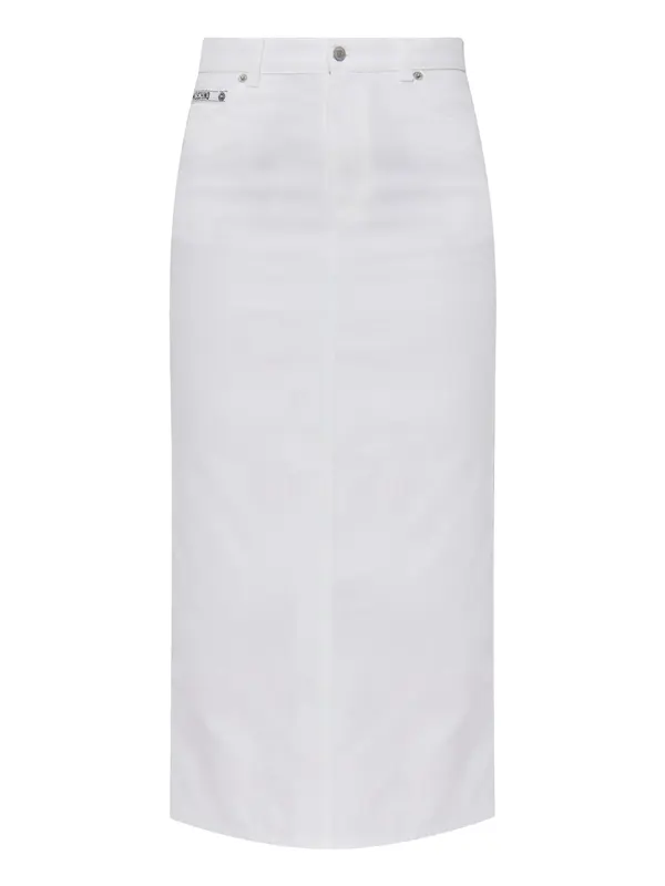 Moschino Denim Midi Skirt - White
