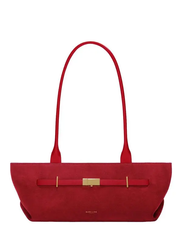 DEMELLIER New York Leather Shoulder Bag - Berry Red/berry Red