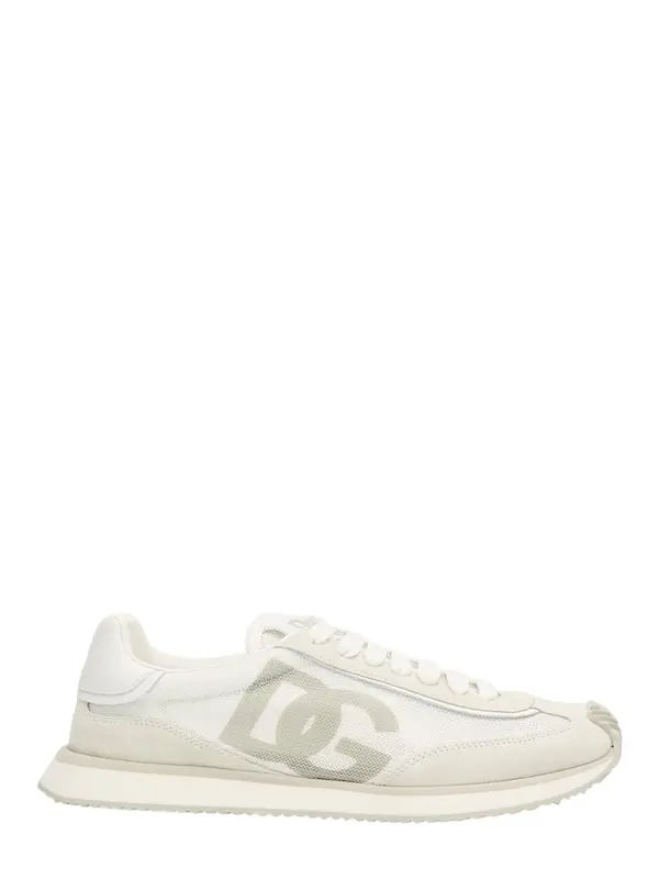 Dolce & Gabbana Mixed-material Dg Cushion Sneakers - White / White