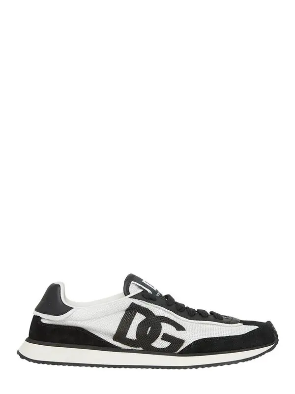 Dolce & Gabbana Mixed-material Dg Cushion Sneakers - White Black