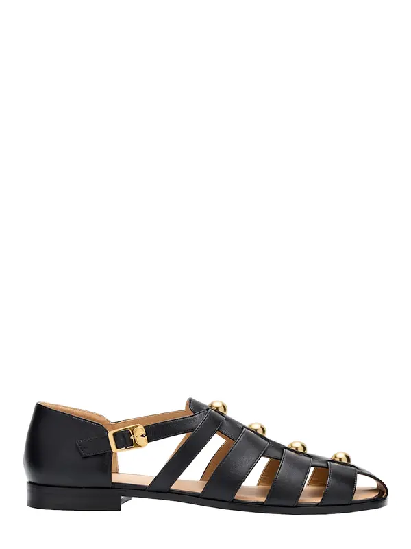 Valentino Garavani Studshield Fisherman Sandals - Black