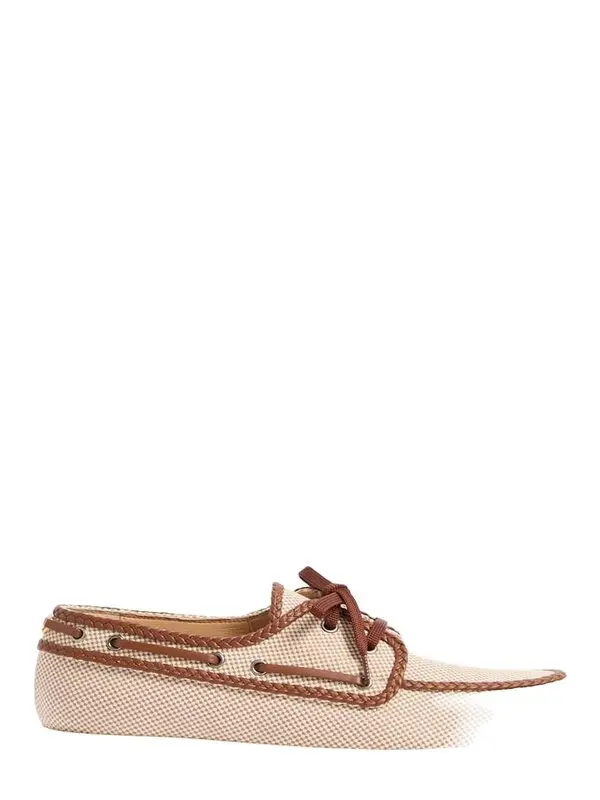 Valentino Garavani Palm Avenue Canvas Boat Shoes - Tobacco