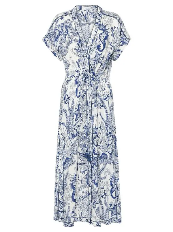 Poupette St Barth Mya Printed Shirt Dress - Blue