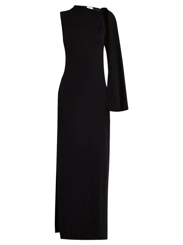 Rosetta Getty Twisted Cape Maxi Dress - Black