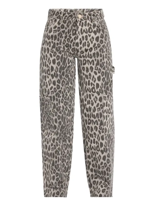 DAMSON MADDER Drew Leopard Cargo Pants - Charcoal