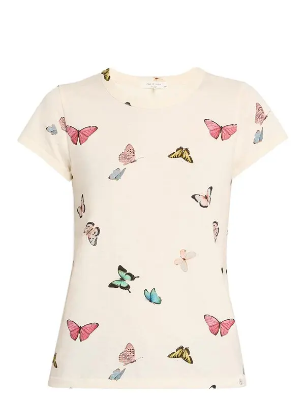 Rag & Bone Ozzy Allover Butterfly Tee - Ivorymult
