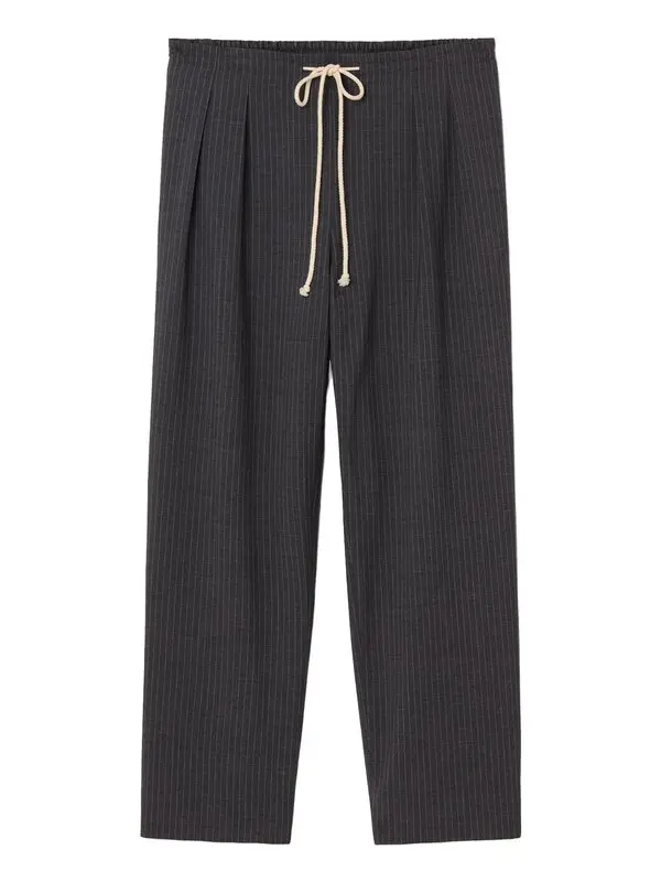 Maria Mcmanus Pinstriped Wool Suiting Pants - Charcoal Pinstripe