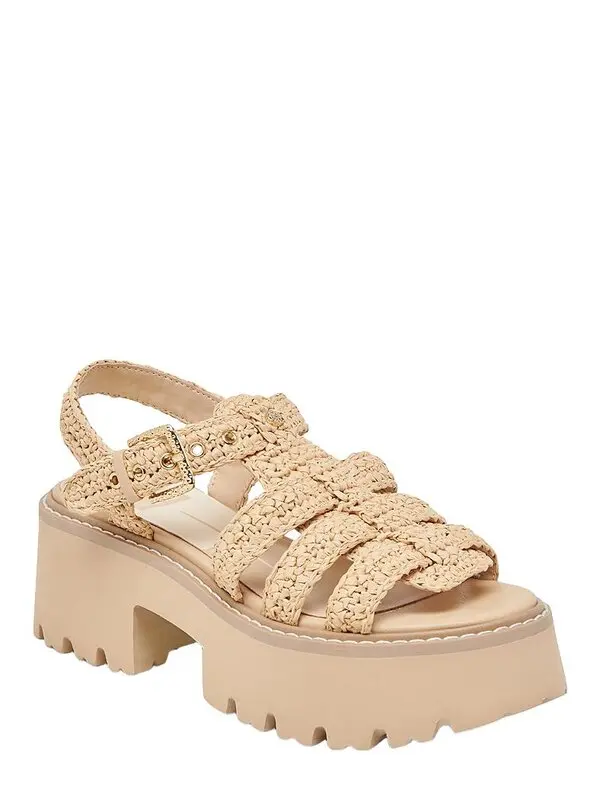 Dolce Vita Latice Platform Sandals - Light Natural