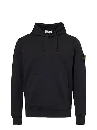 Stone Island Cotton-jersey Hoody With Kangaroo Pocket - Black