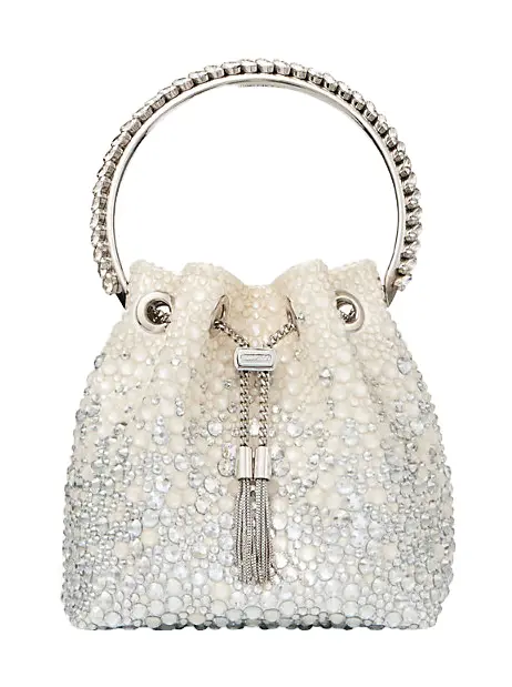 JIMMY CHOO Bon Bon Gem-embellished Cross-body Bag - Ivory/crystal