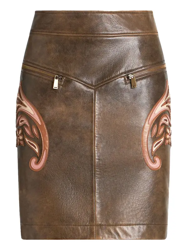 Etro Leather Skirt - Brown