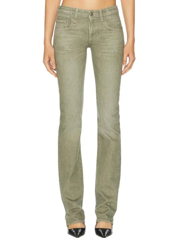 R13 Tobi Slim Leg Jeans - Army Green