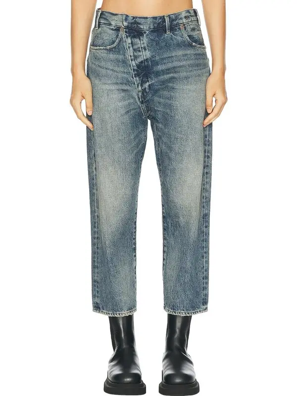 R13 Exene Cropped Straight Leg - Barter Indigo