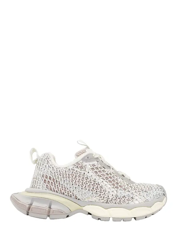 Balenciaga 3xl Fishnet Sneakers - Eggshell & Crystal