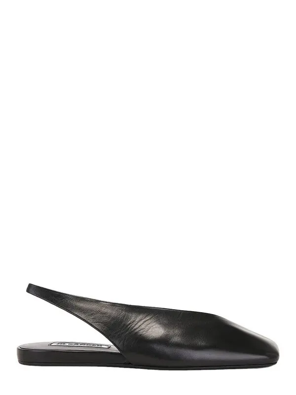 JIL SANDER Folded Slingback Flats - Black