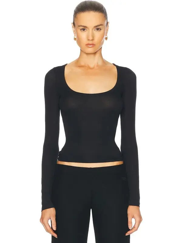 Balenciaga Long Sleeve Top - Black