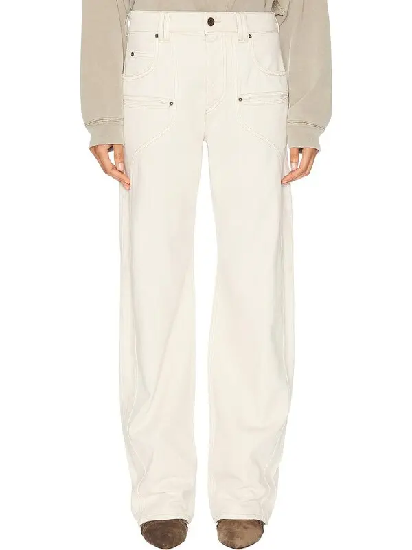 Isabel Marant Beryl Straight Leg Jeans - Ecru