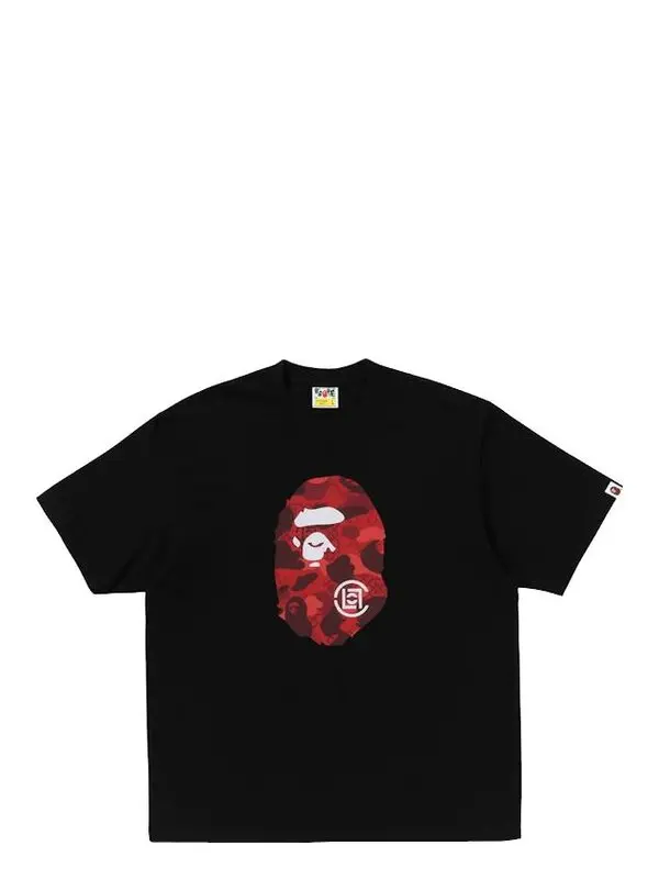 A BATHING APE X Clot Camo Ape Head T-shirt - Black