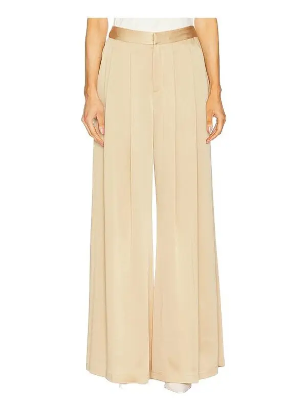 L'Agence Aubrie Mid Rise Wide Leg Pant - Tan