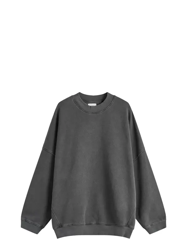 Joah Brown Oversized Crewneck Sweatshirt - Washed Black