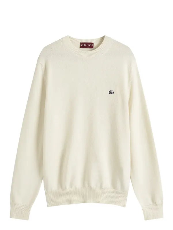 Gucci Monogram Wool Cashmere Crew Knit - White/mix
