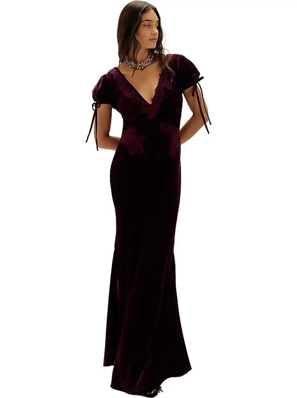 NIGEL PRESTON Velvet Maxi Dress - Brassica