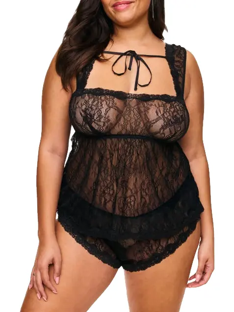ADORE ME Ettie Cami & Shorts Set Lingerie - Black