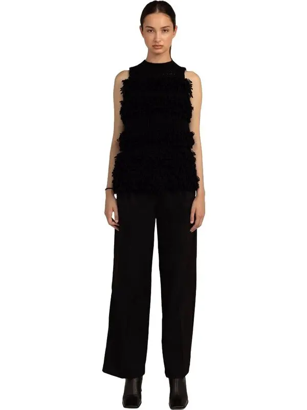 Gobi Cashmere Loop-stitch Vest - Black