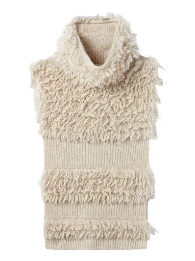 Gobi Cashmere Loop-stitch Gilet - Warm Grey