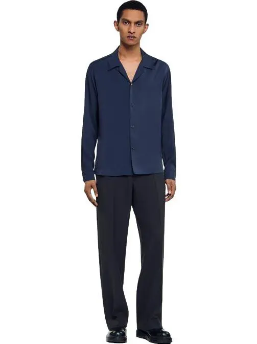 Sandro Loose-fit Shirt - Navy Blue