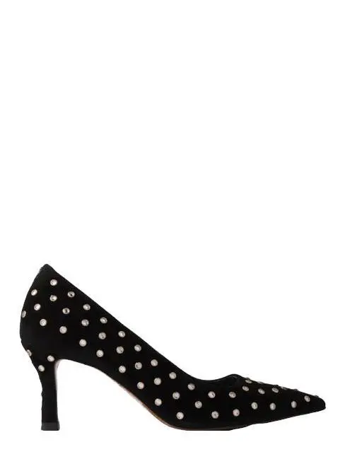 Maje Rhinestone Pointed Toe Pumps - Black