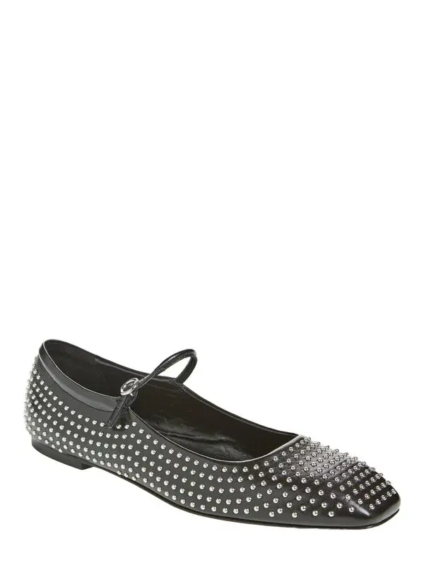 AeydĒ Uma Studded Mary Jane Flat - Black