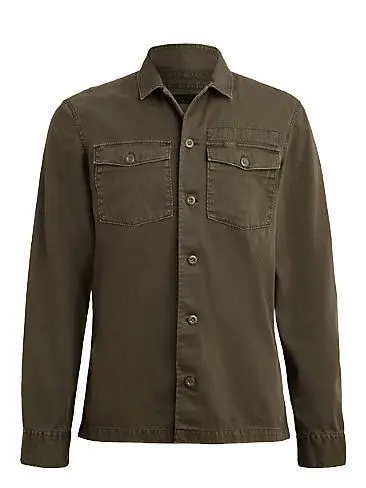 ALLSAINTS Spotter Patch-pocket Slim-fit Cotton Overshirt - Cargo Green