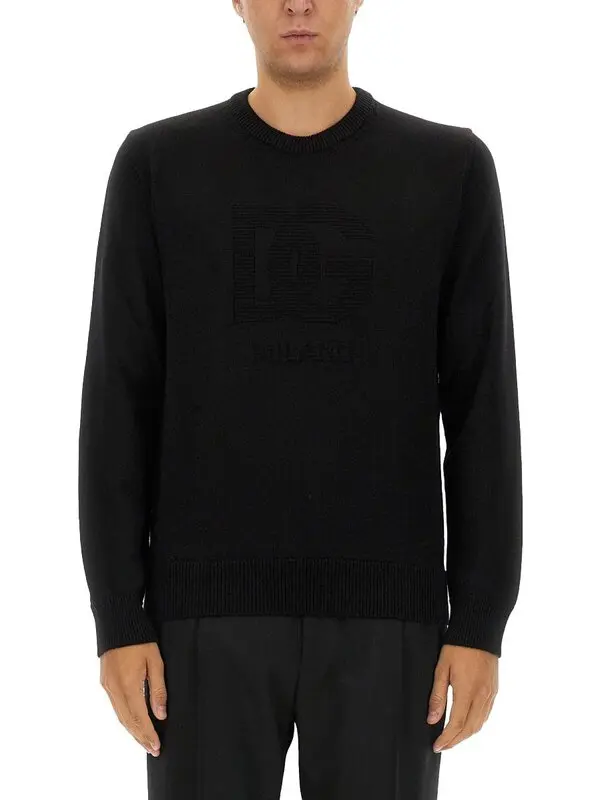 Dolce & Gabbana Regular Fit Wool Jersey - Black