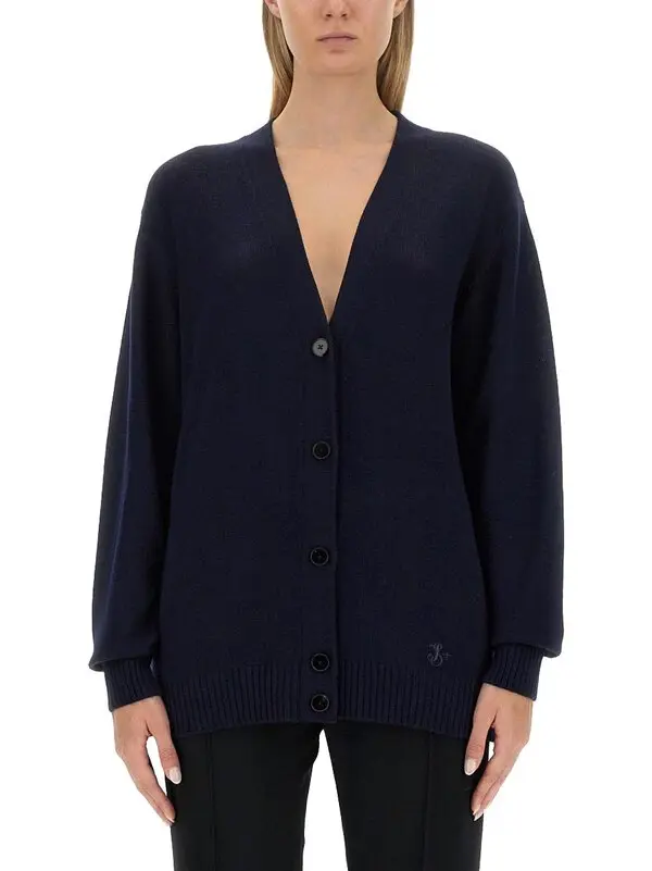 JIL SANDER Wool Cardigan - Blue