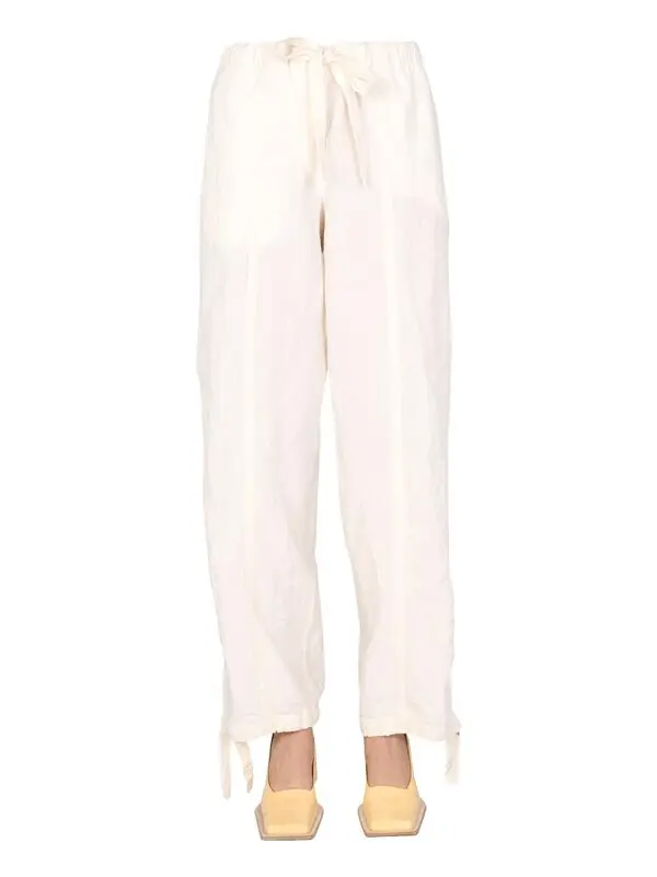 JIL SANDER Drawstring Trousers - White