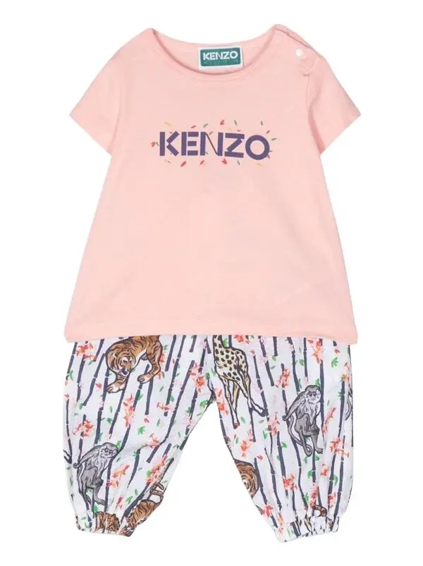 Kenzo Mc T-shirt And Pants Set - Pink