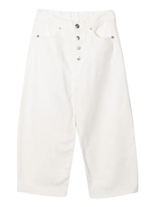 MAISON MARGIELA Wide Leg Cotton Trousers - White