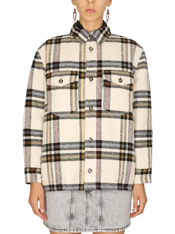 MARANT ETOILE Jacket With Classic Collar - Powder