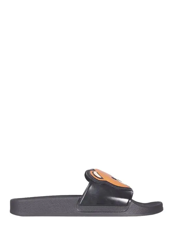Moschino Slide With Teddy Bear Detail - Black
