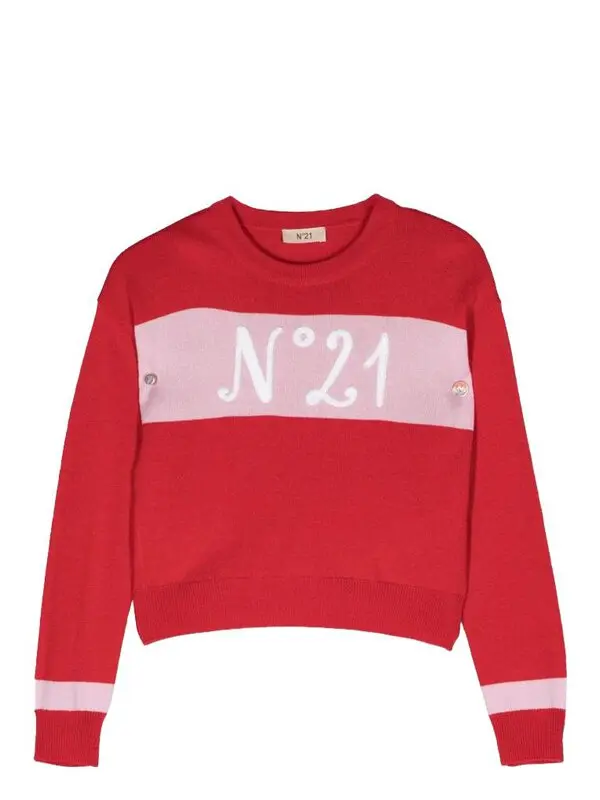 N°21 Logo Crew Neck Pullover - Red