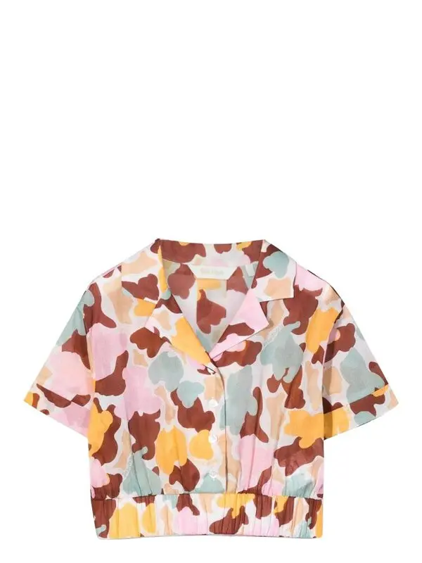 Palm Angels Cropped Camouflage Print Shirt - Multicolour