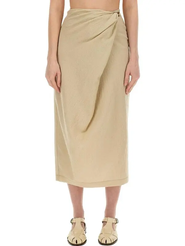 ALYSI Wool Skirt With Hook - Beige