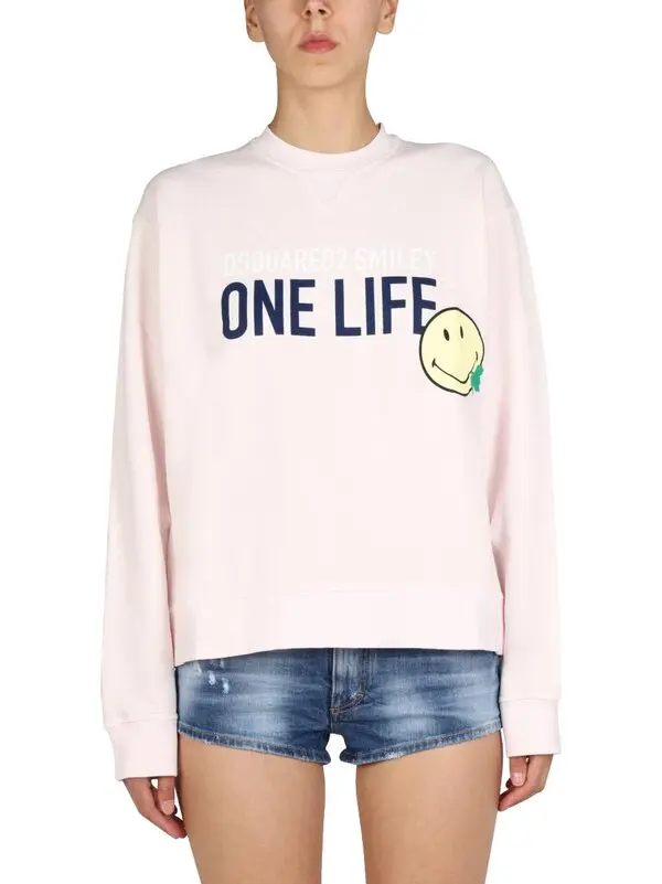 Dsquared2 Logo Print Crewneck Sweatshirt - Pink