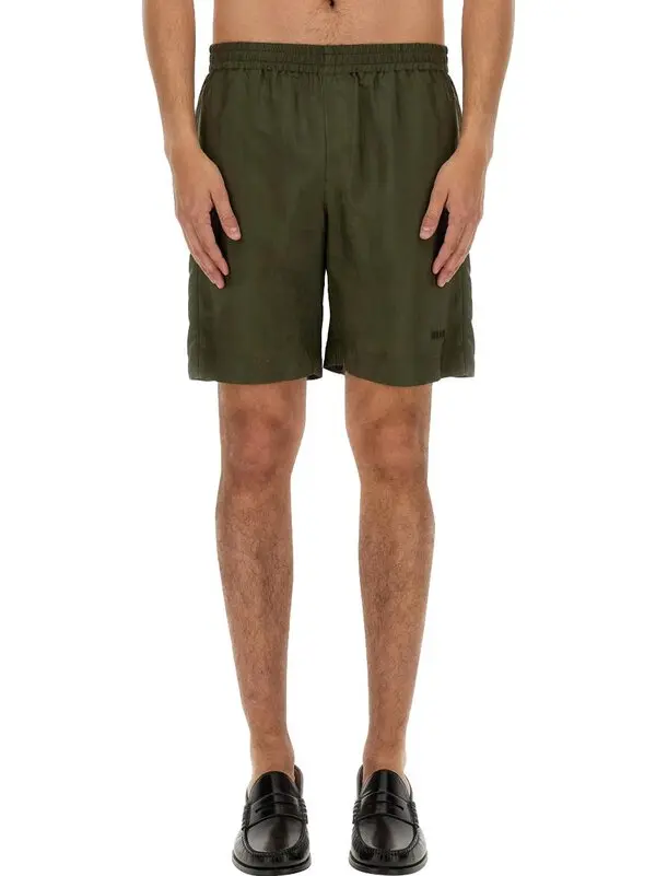 MSGM Cupro Bermuda Shorts - Green