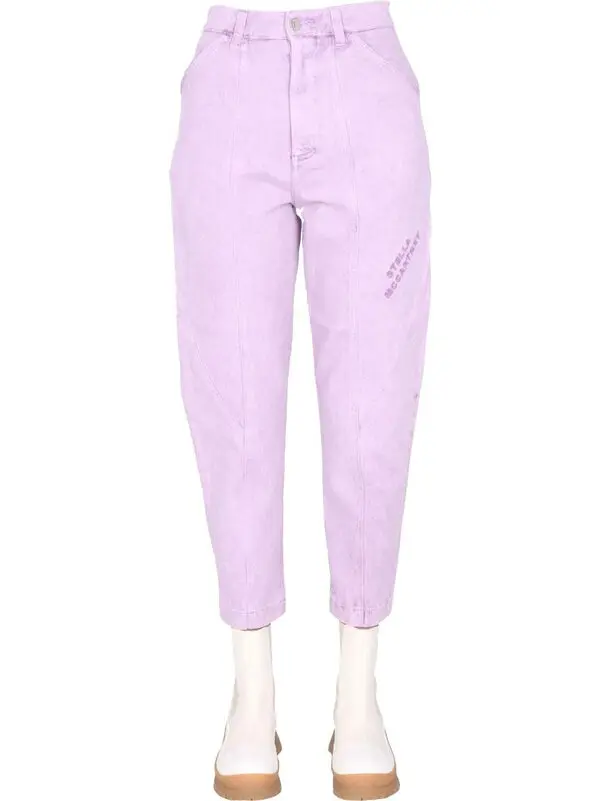 Stella McCartney Jeans With Embroidered Logo - Lilac