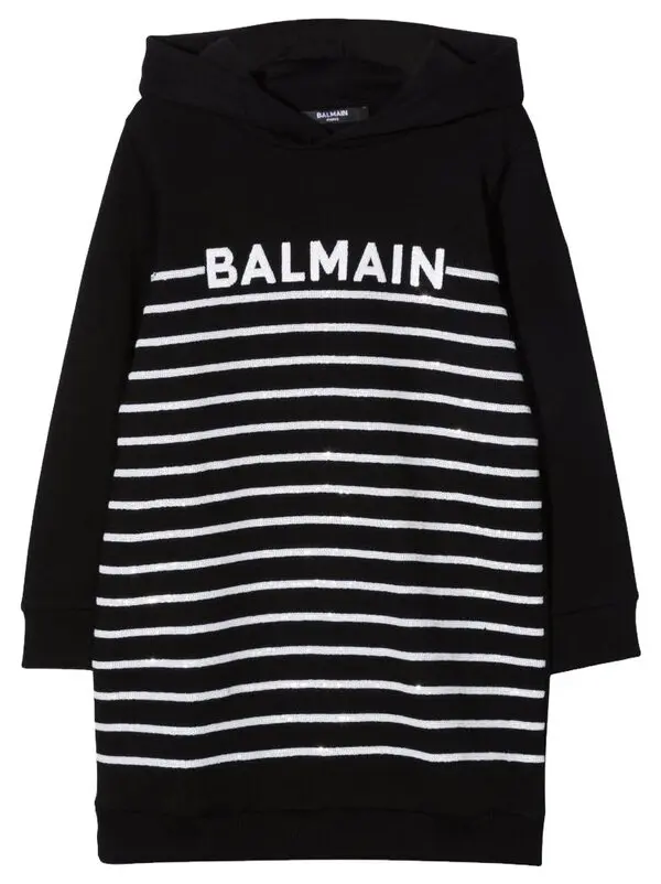 Balmain Striped Dress - Black