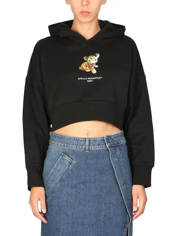 Stella McCartney Tiger Graphic Hoodie - Black